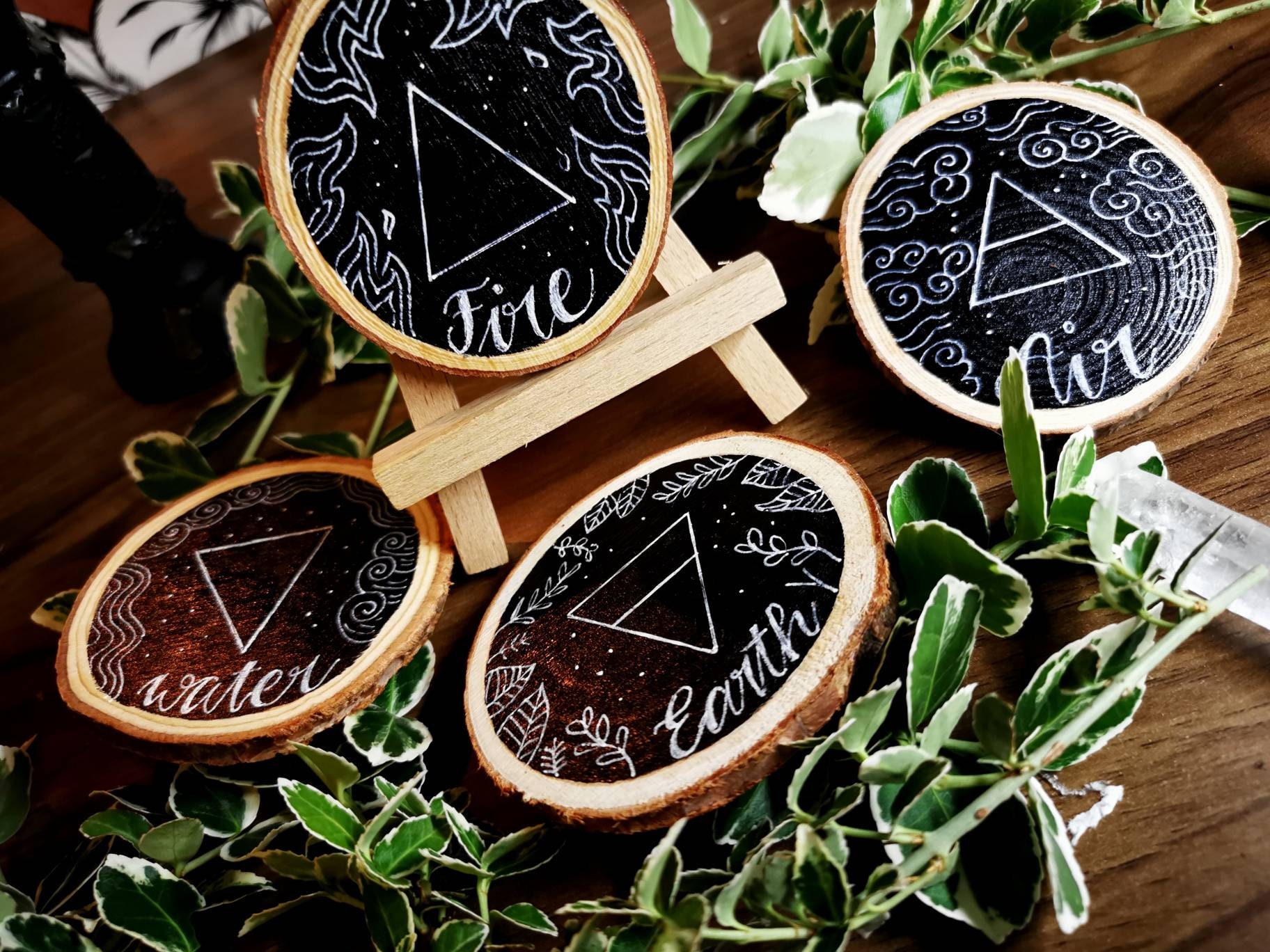 Altar Tiles Elements Set of 4 Pagan/witchcraft Hand | Etsy