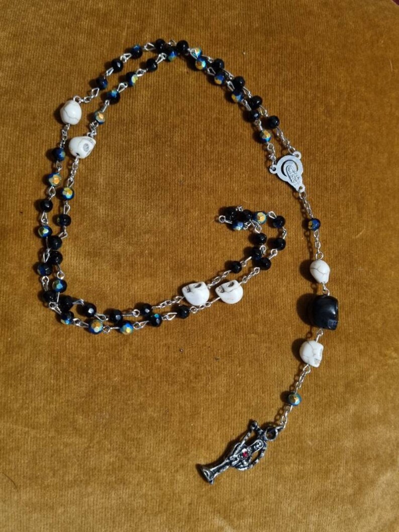 Santa Muerte Holy Death Rosary Prayer Beads Charm From - Etsy UK