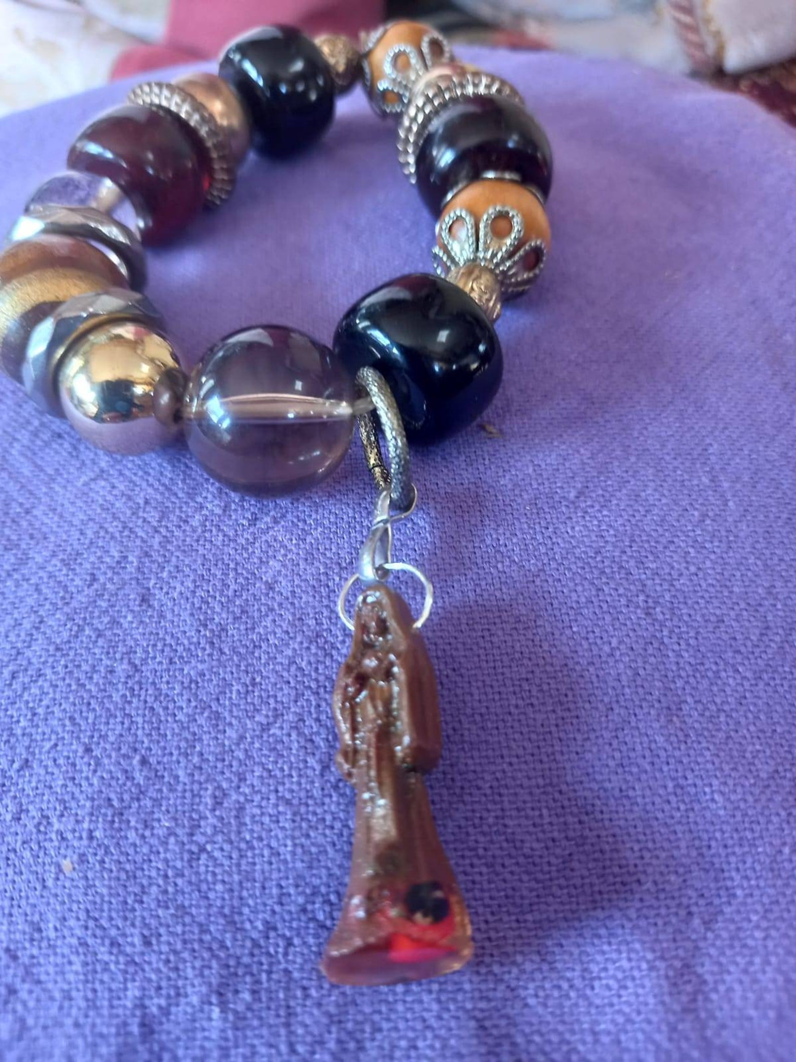 Santa Muerte Holy Death Bracelet with filled Santa Muerte | Etsy