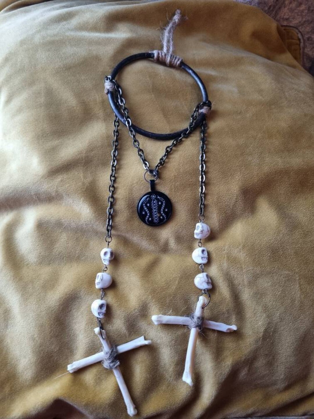 Papa Damballah, Vodun, Hanging Amulet, Veve, Charm, Bone Crosses - Etsy