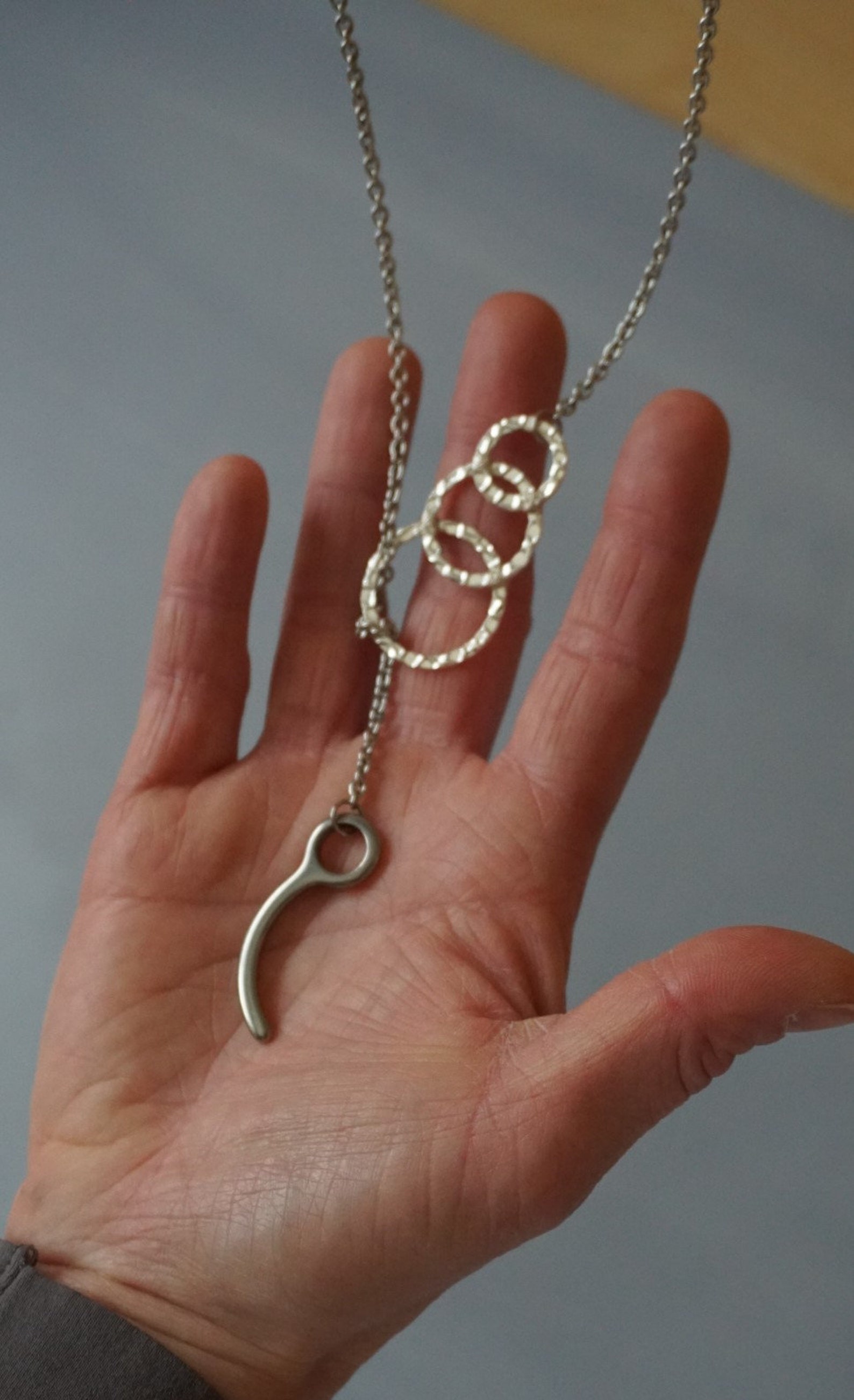 Skydiver 3-ring & Closing Pin Necklace - Etsy