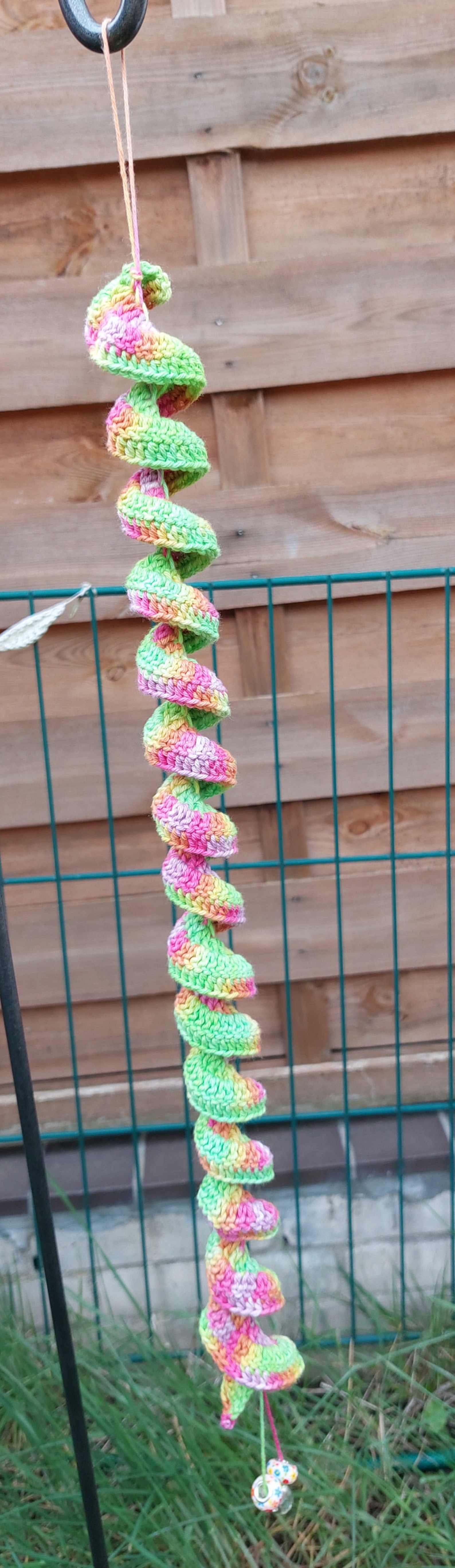 Wind Chime / Wind Spinner - Crocheted From Cotton With Glass Beads - Etsy