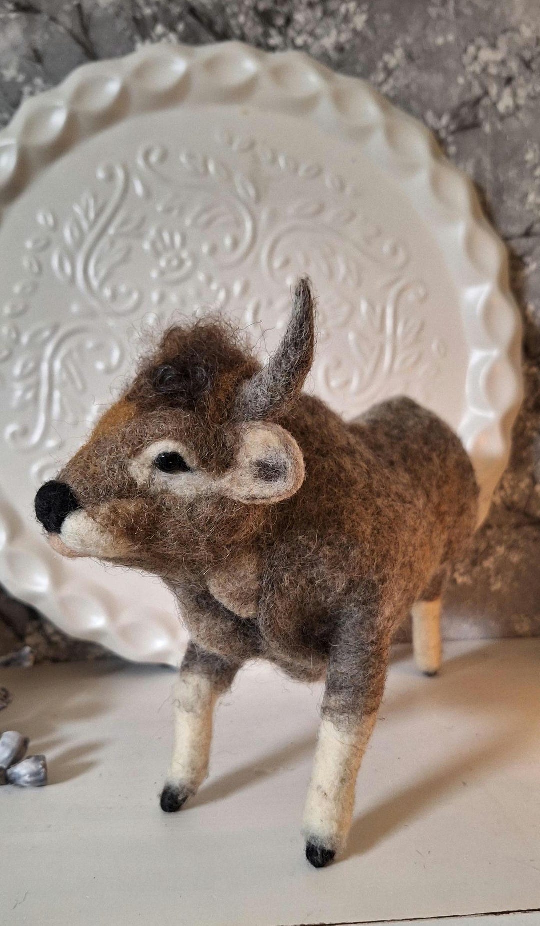 Impressive, Strong, Needle-felted Ox of Stately Size, a Unique ...