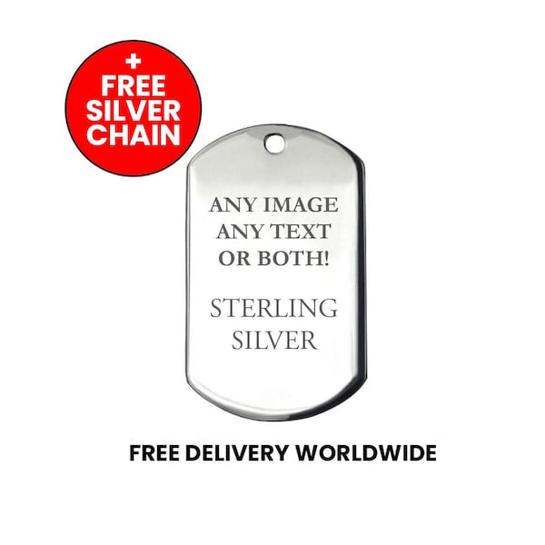 Silver Dog Tag - Etsy