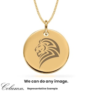 Personalised Gold Disc Pendant Necklace Plain Circle Jewellery 9ct Gold ...
