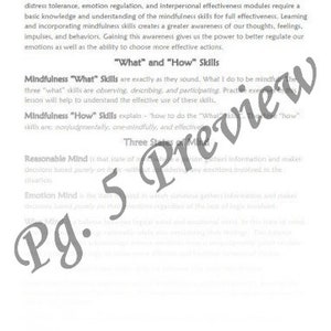 DBT LESSON 1-1 / Intro to Mindfulness Worksheet and Handouts (DBT Peer ...