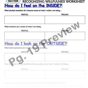 DBT LESSON 2-8 / Willingness Vs. Willfulness - Worksheets and Handouts ...