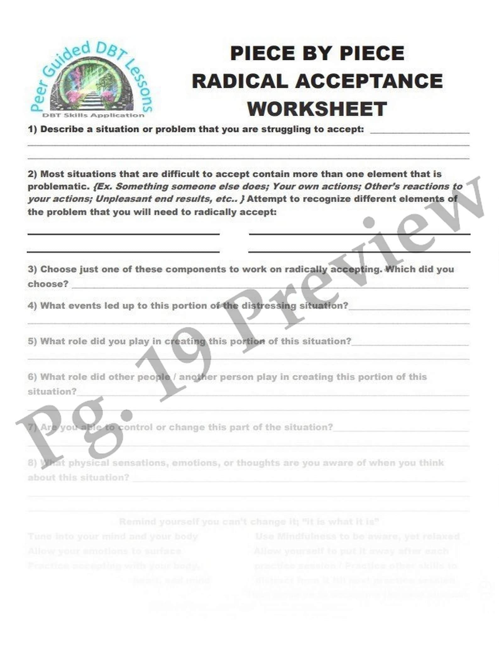 D.B.T. LESSON 2-12 / Distress Tolerance RADICAL ACCEPTANCE Skills ...