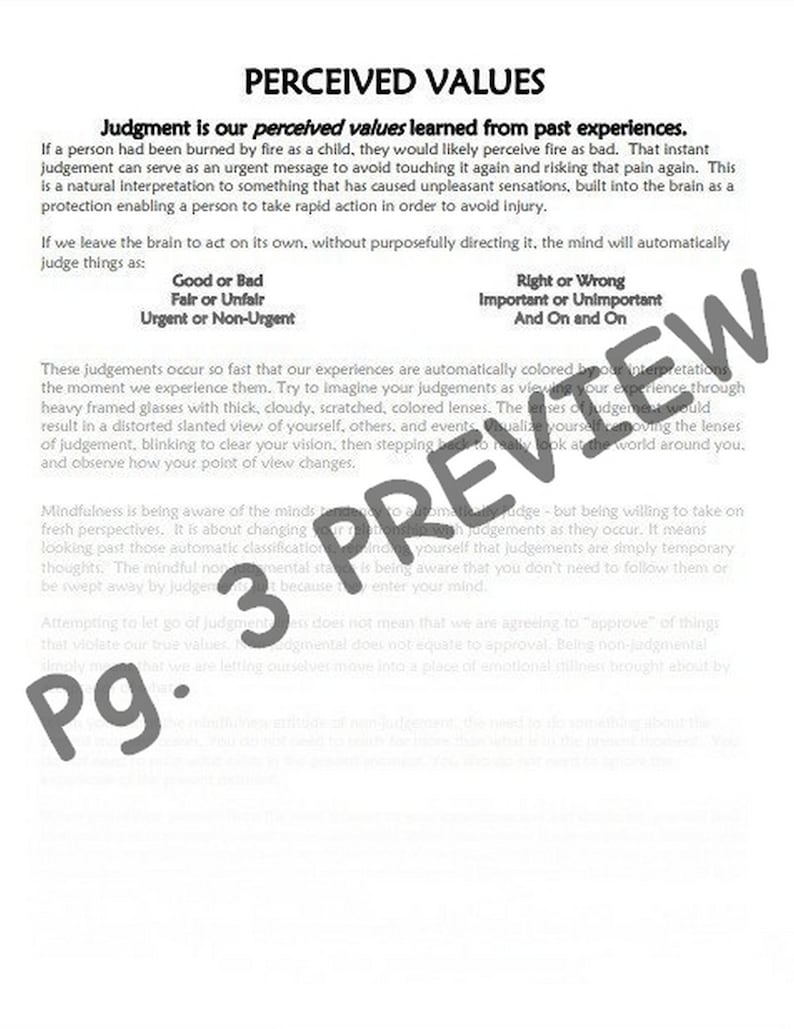 DBT LESSON 1-4 / 'HOW' Skills of Mindfulness pt.2/ Worksheet and ...