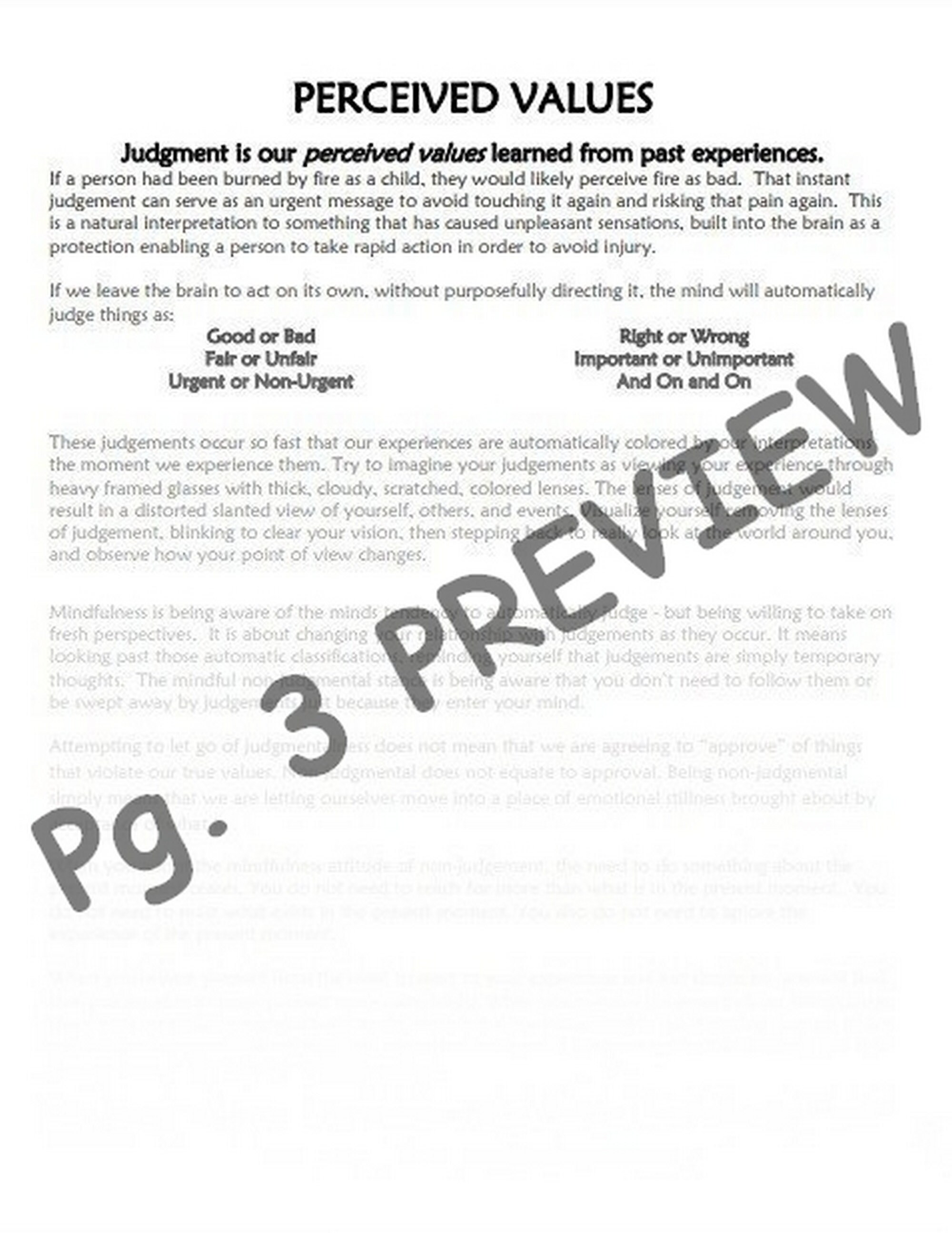 DBT LESSON 1-4 / 'HOW' Skills of Mindfulness pt.2/ Worksheet and ...