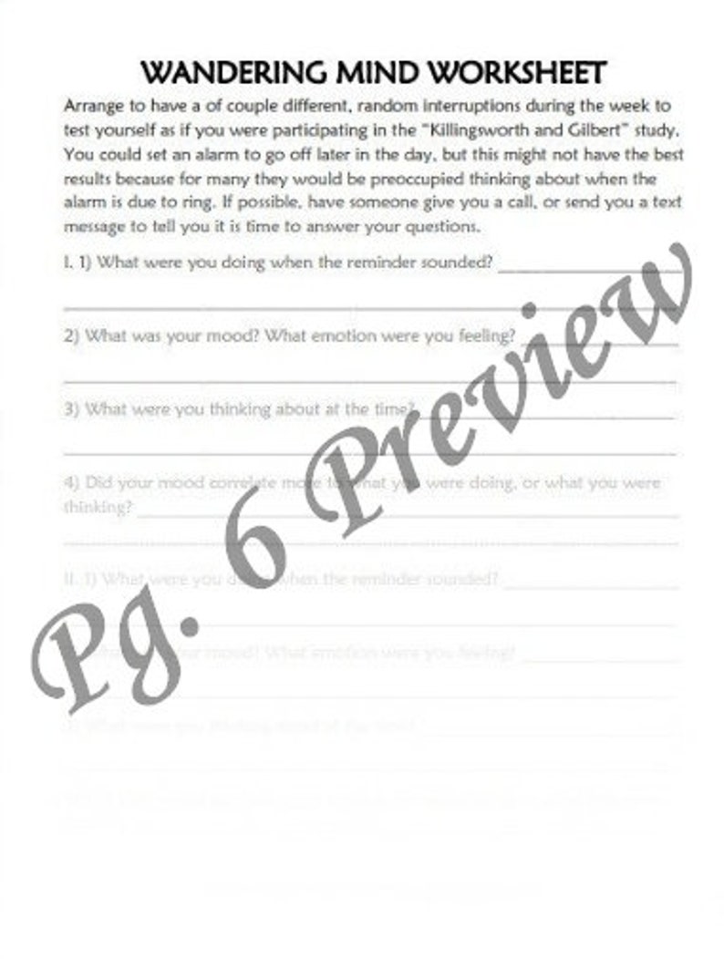 DBT LESSON 1-1 / Intro to Mindfulness Worksheet and Handouts (DBT Peer ...