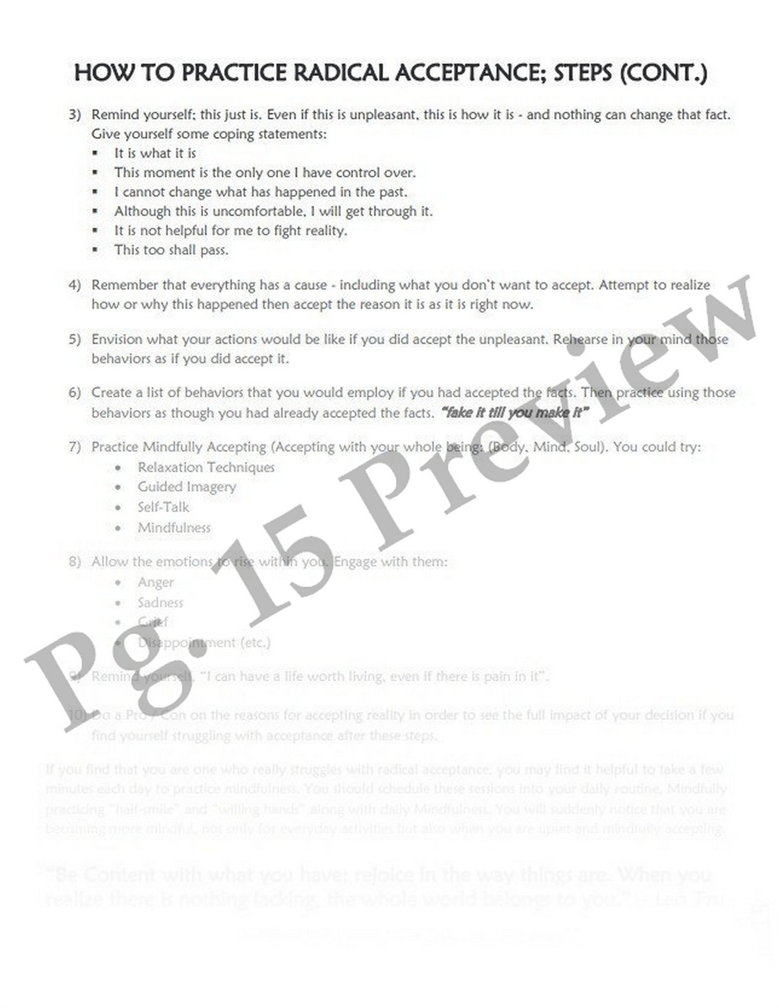 D.B.T. LESSON 2-12 / Distress Tolerance RADICAL ACCEPTANCE Skills ...