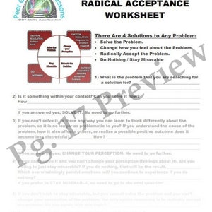 D.B.T. LESSON 2-12 / Distress Tolerance RADICAL ACCEPTANCE Skills ...