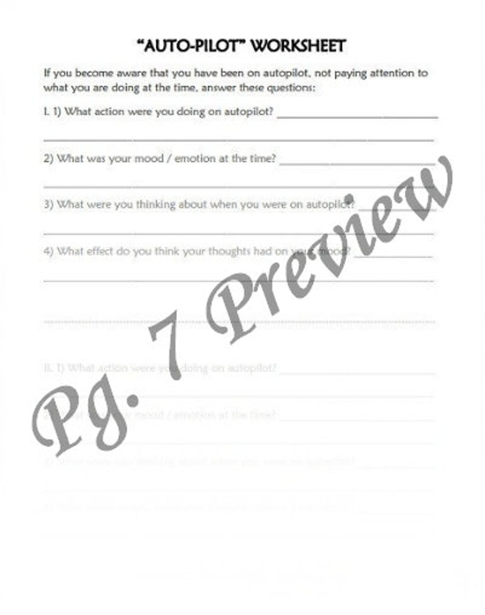 DBT LESSON 1-1 / Intro to Mindfulness Worksheet and Handouts (DBT Peer ...