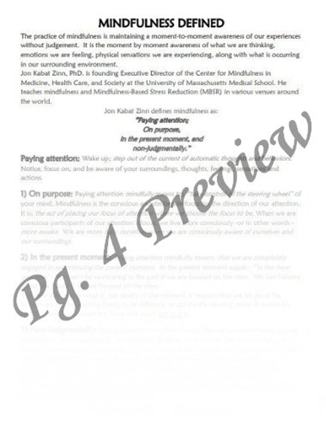 DBT LESSON 1-1 / Intro to Mindfulness Worksheet and Handouts (DBT Peer ...