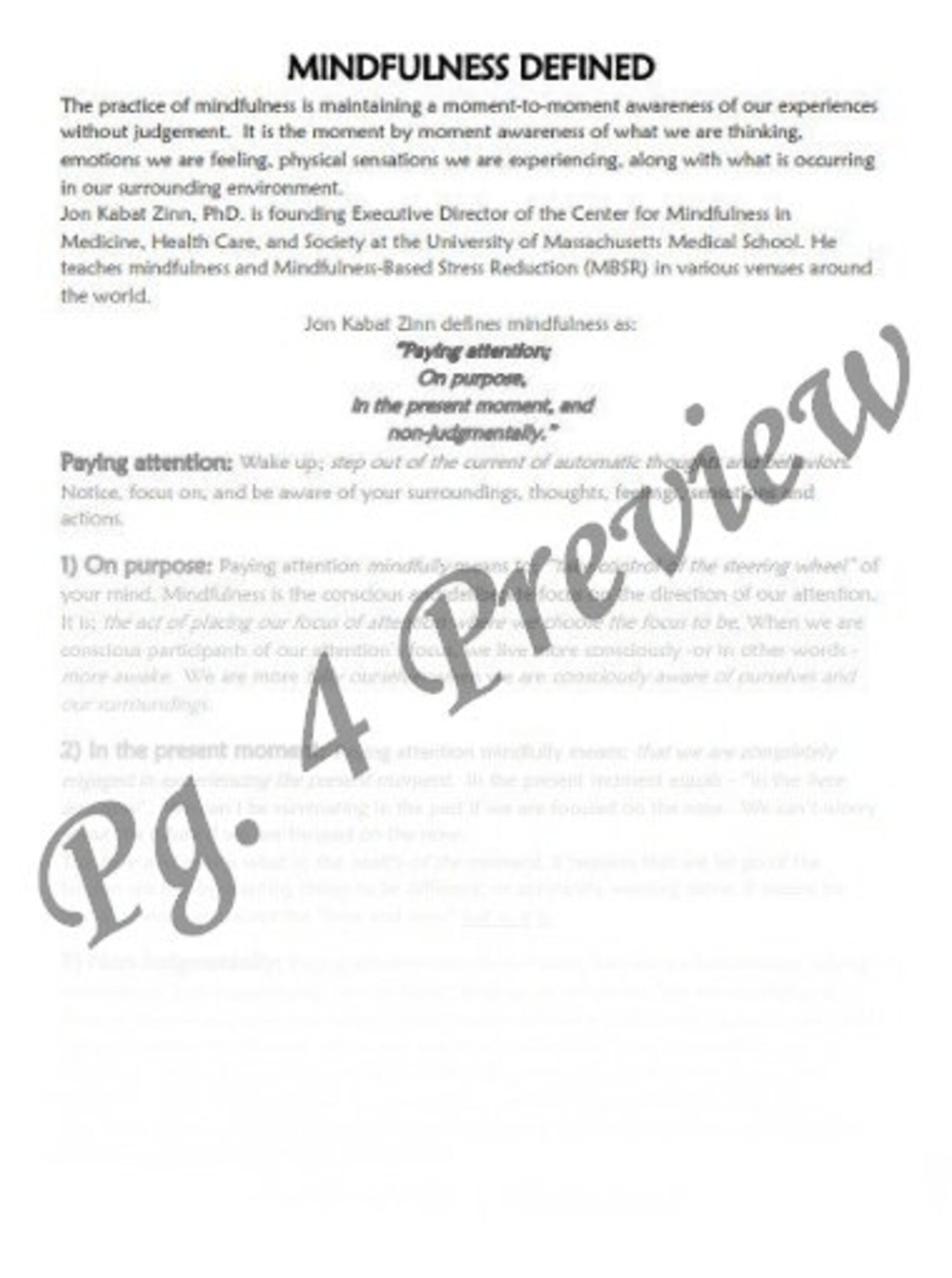 DBT LESSON 1-1 / Intro to Mindfulness Worksheet and Handouts (DBT Peer ...