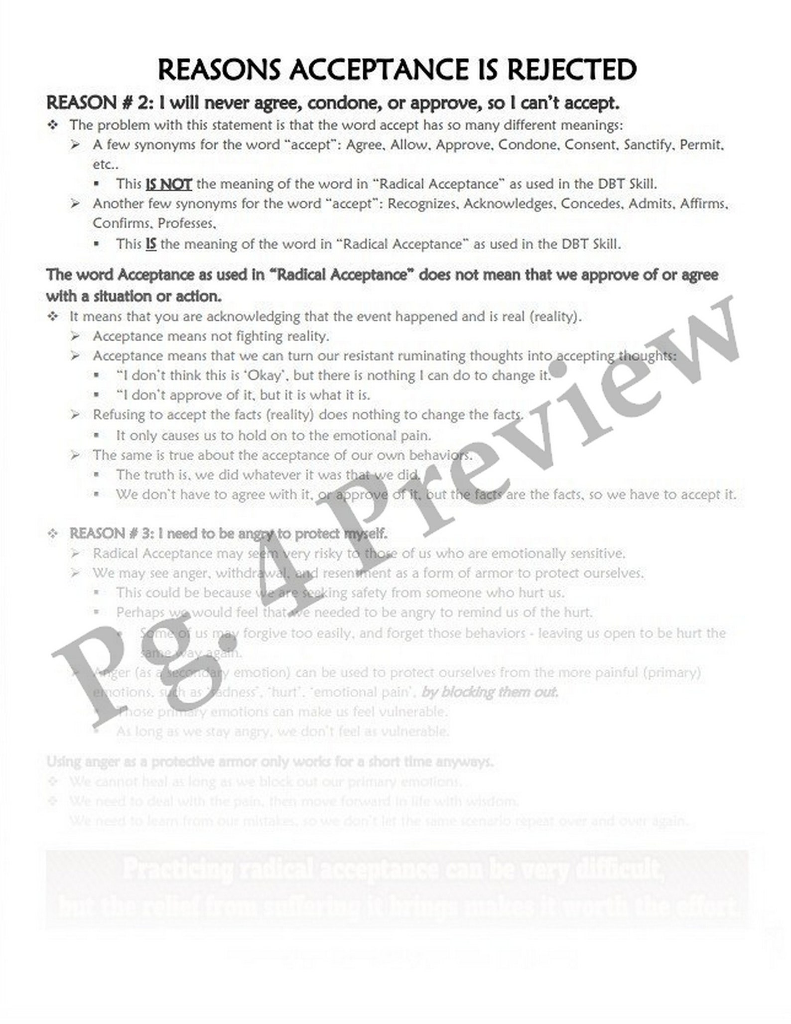 D.B.T. LESSON 2-12 / Distress Tolerance RADICAL ACCEPTANCE Skills ...