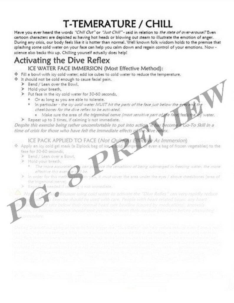 DBT LESSON 2-3 / Distress Tolerance T.I.P.P. Skills Worksheets and ...