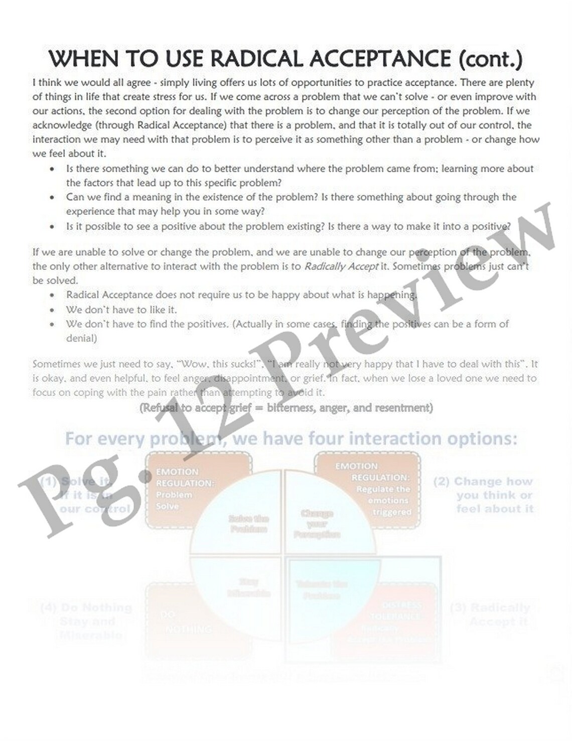 D.B.T. LESSON 2-12 / Distress Tolerance RADICAL ACCEPTANCE Skills ...