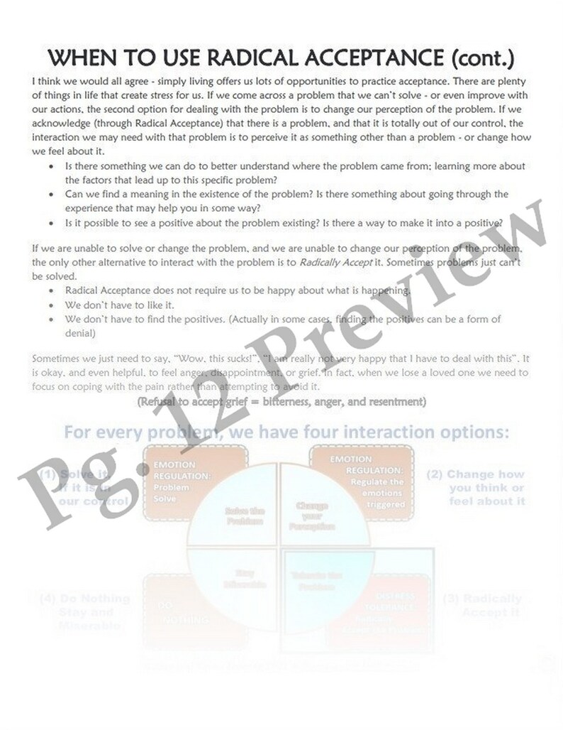 D.B.T. LESSON 2-12 / Distress Tolerance RADICAL ACCEPTANCE Skills ...