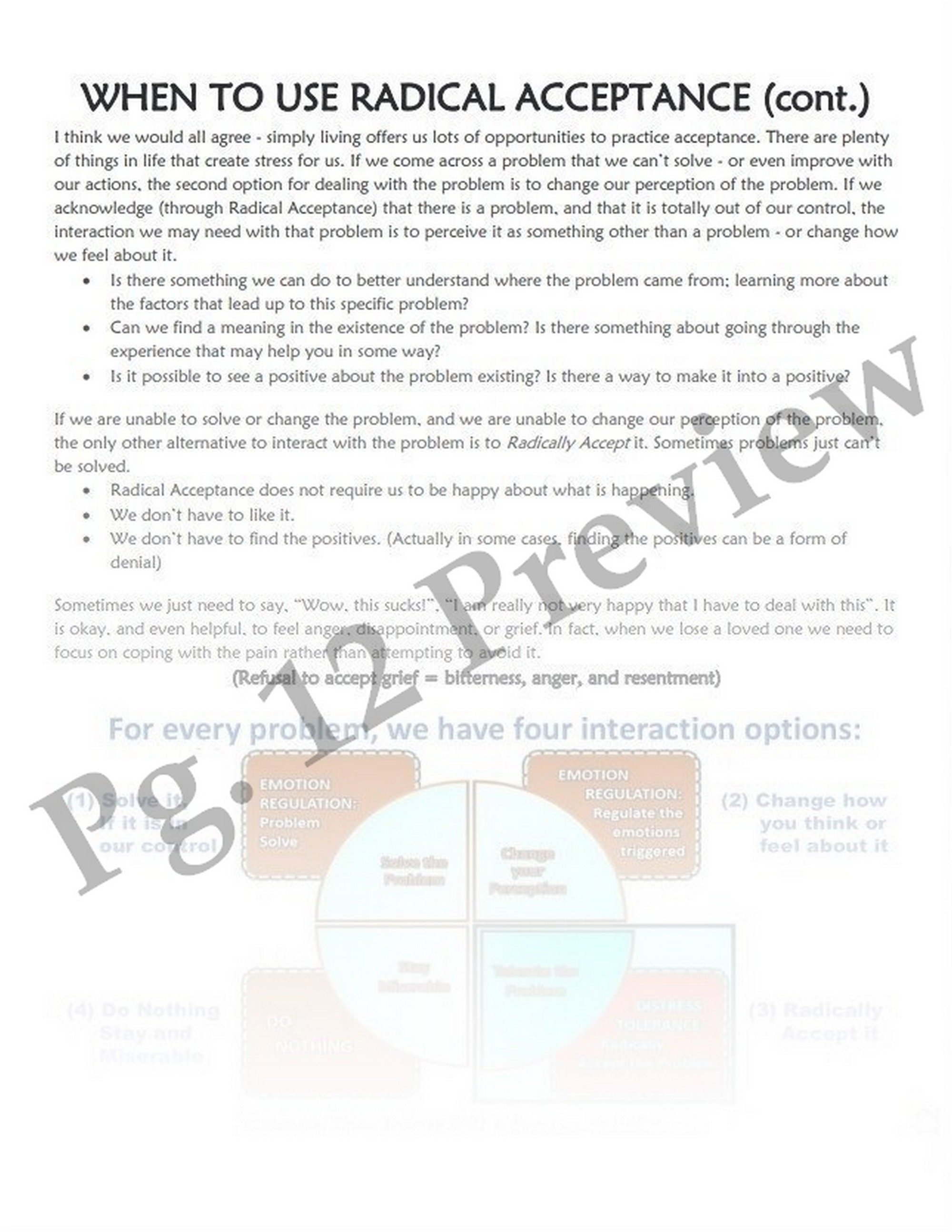 D.B.T. LESSON 2-12 / Distress Tolerance RADICAL ACCEPTANCE Skills ...