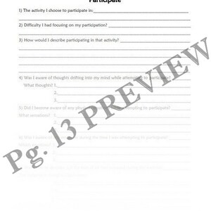 DBT LESSON 1-2/ 'WHAT' Skills of Mindfulness 1-2 / Worksheet and ...