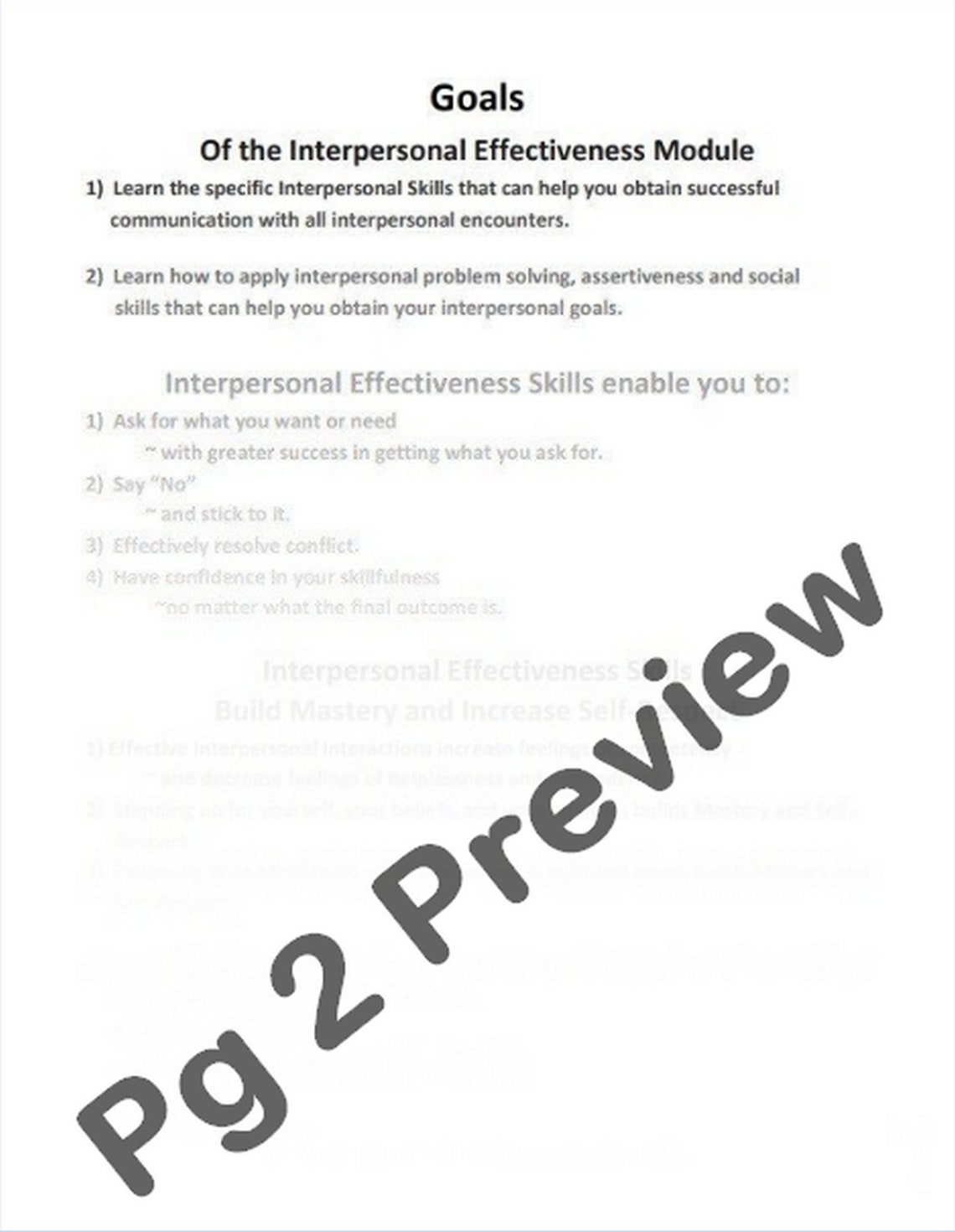 DBT LESSON 4-1 / Intro to Interpersonal Effectiveness Worksheet and ...