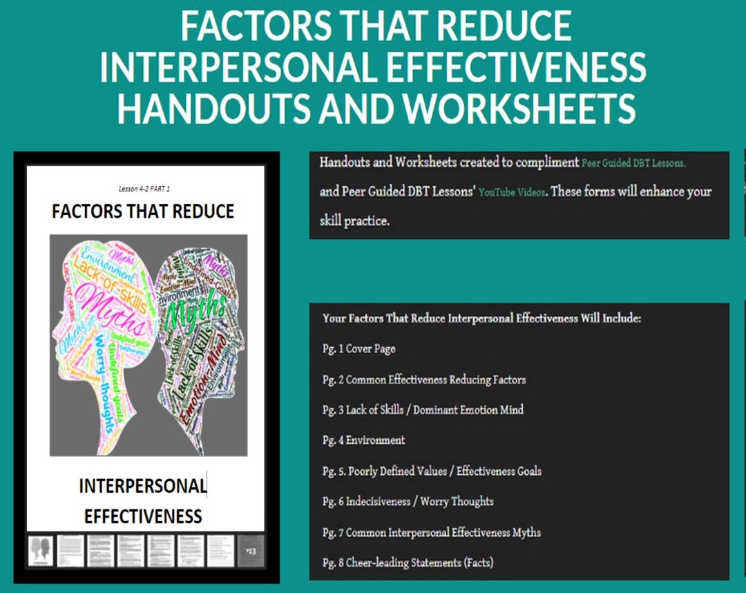 DBT LESSON 4-2 Pt. 1 / Factors That Reduce Interpersonal Effectiveness ...