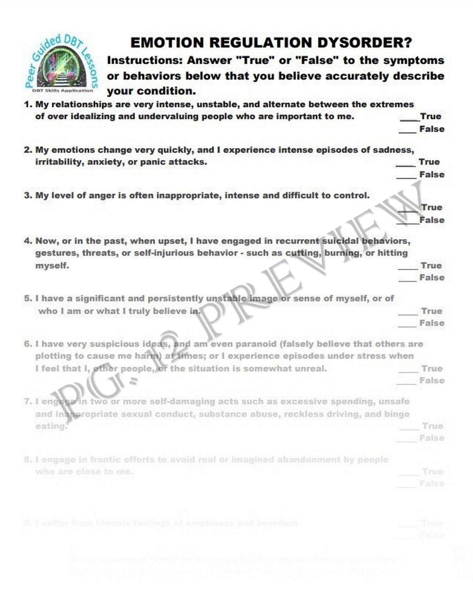 D.B.T. LESSON 3-1 / Emotion Regulation "what is EMOTION Dysregulation ...