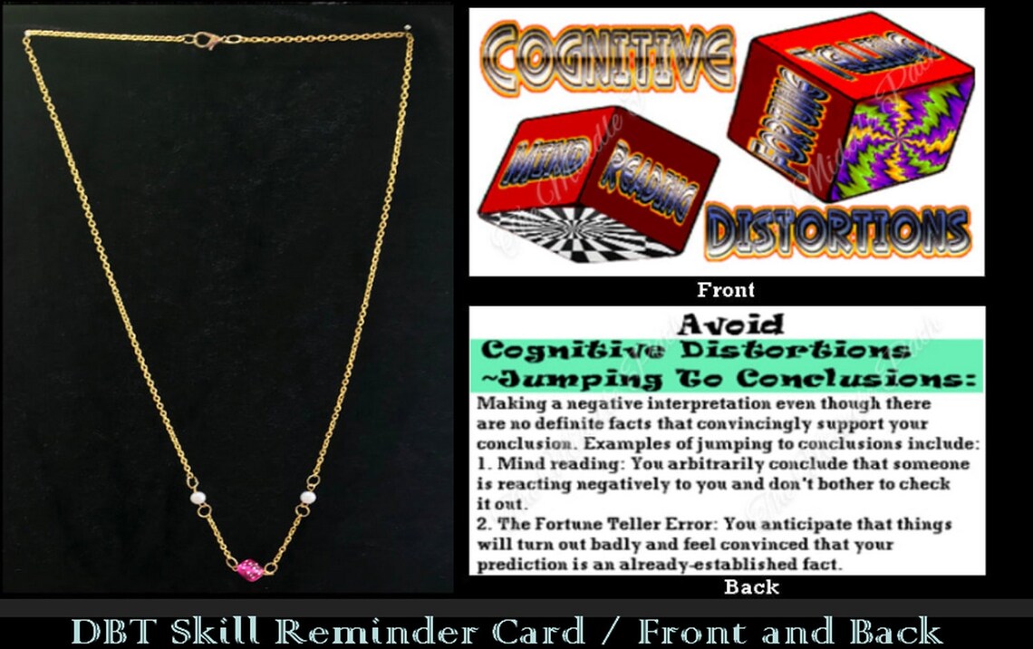 DBT Cognitive Distortion Reminder; Dice Necklace - Etsy