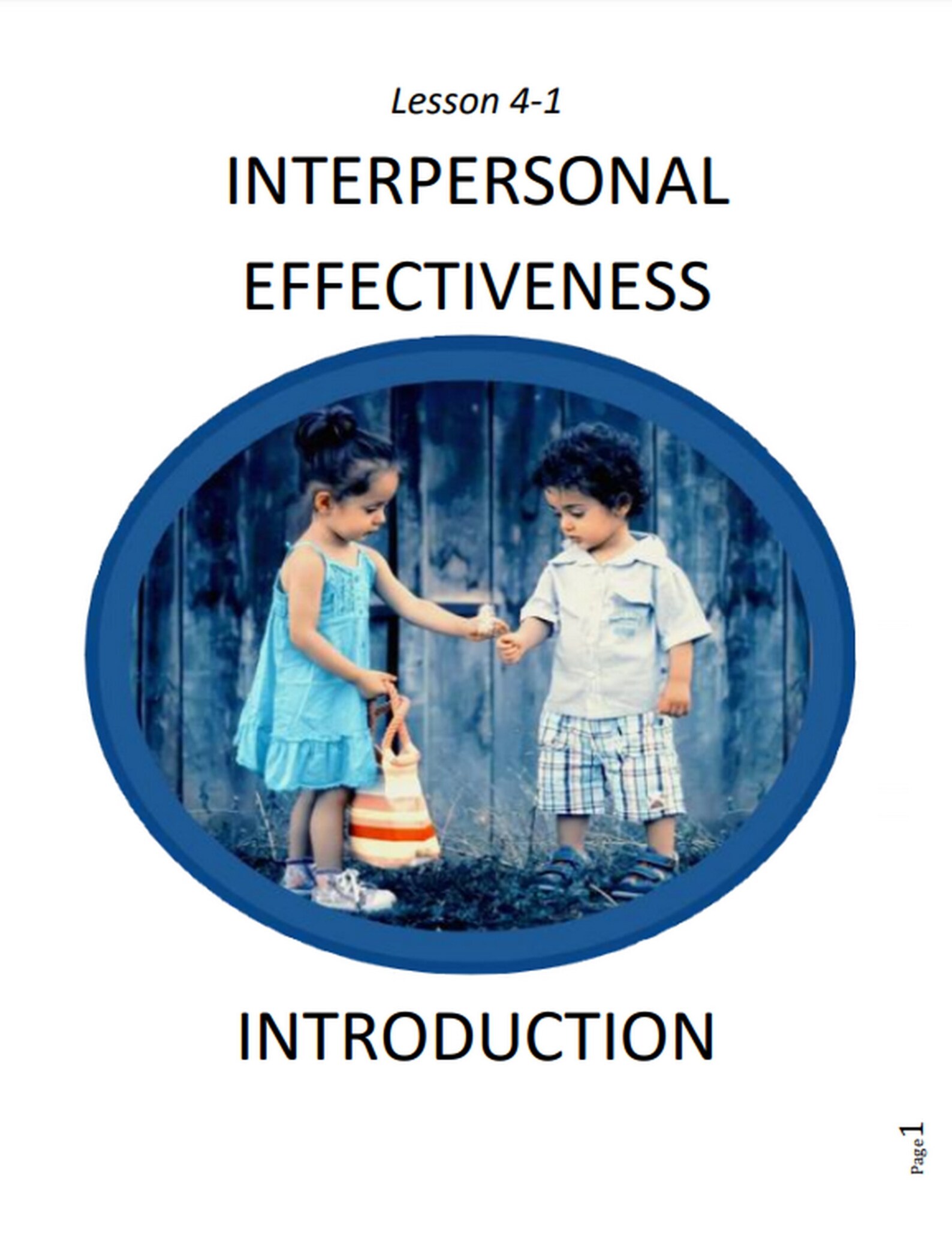 DBT LESSON 4-1 / Intro to Interpersonal Effectiveness Worksheet and ...