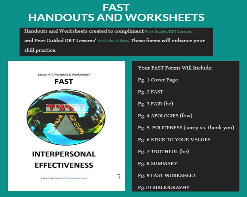DBT LESSON 4 7 Interpersonal Effectiveness F A S T Etsy