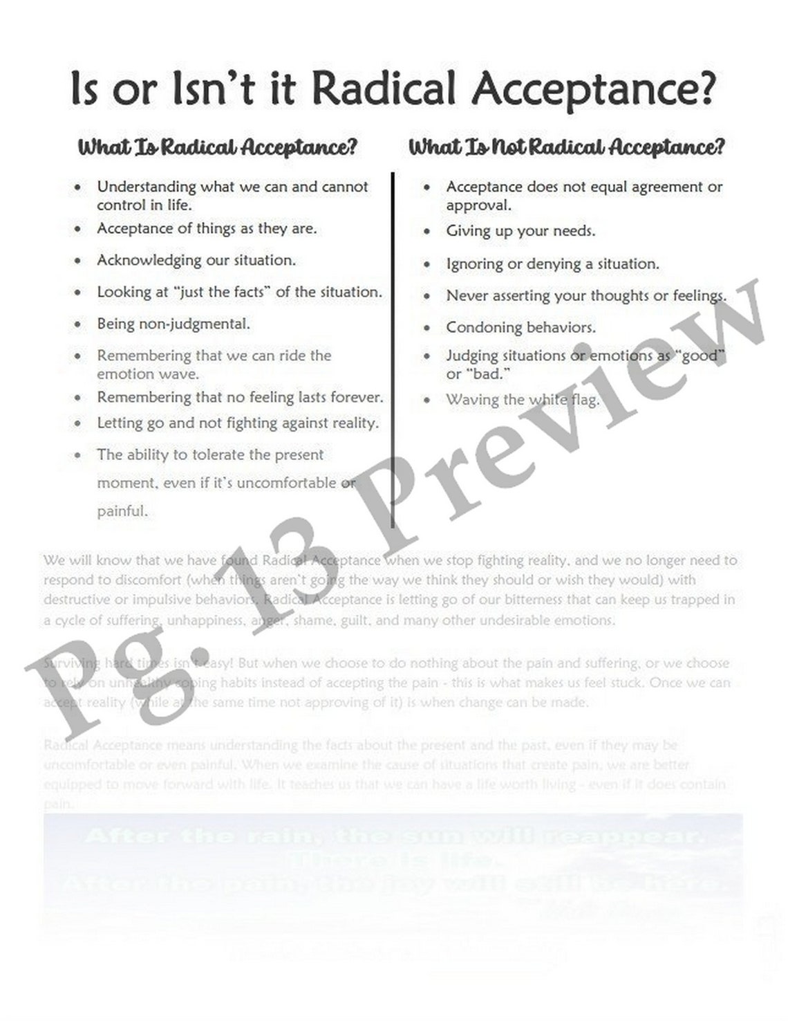 D.B.T. LESSON 2-12 / Distress Tolerance RADICAL ACCEPTANCE Skills ...