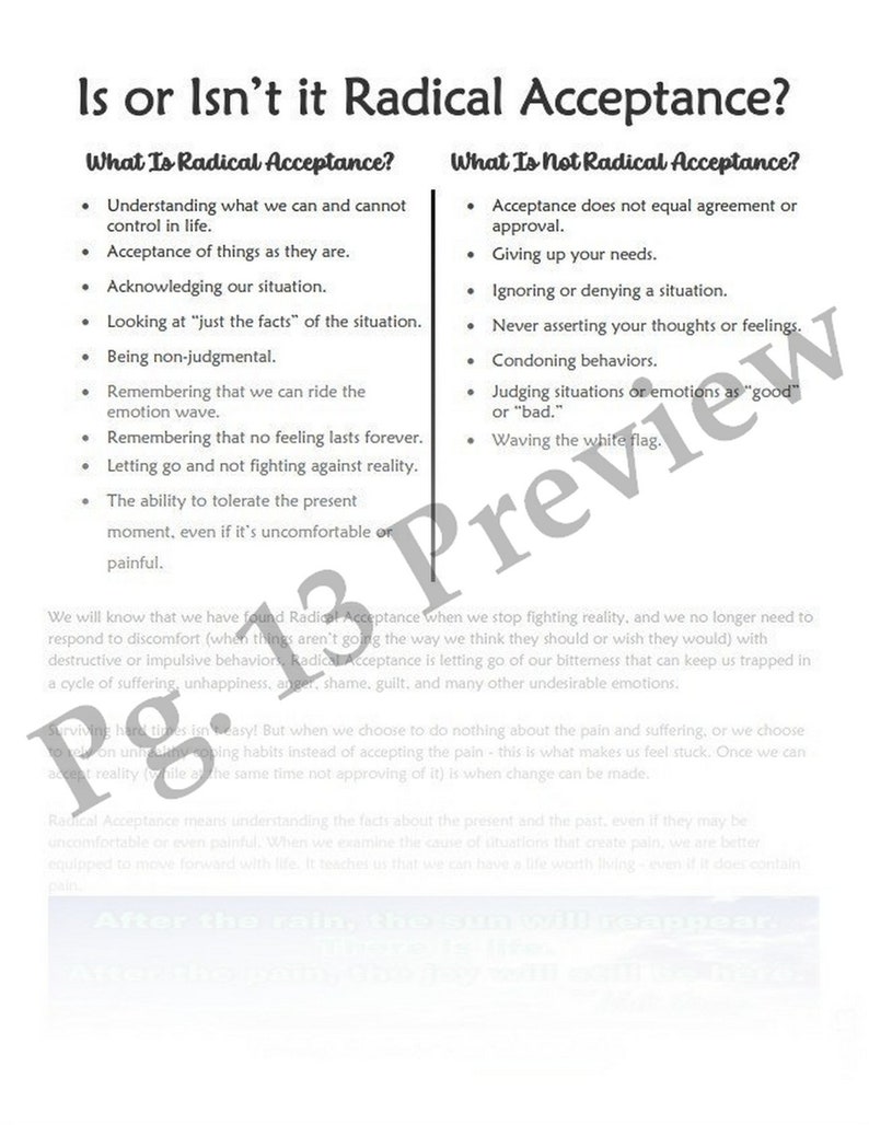 D.B.T. LESSON 2-12 / Distress Tolerance RADICAL ACCEPTANCE Skills ...