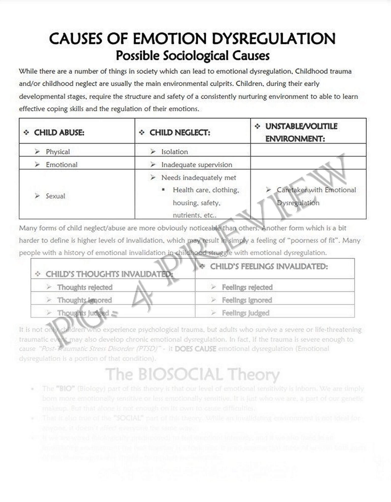 D.B.T. LESSON 3-1 / Emotion Regulation "what is EMOTION Dysregulation ...