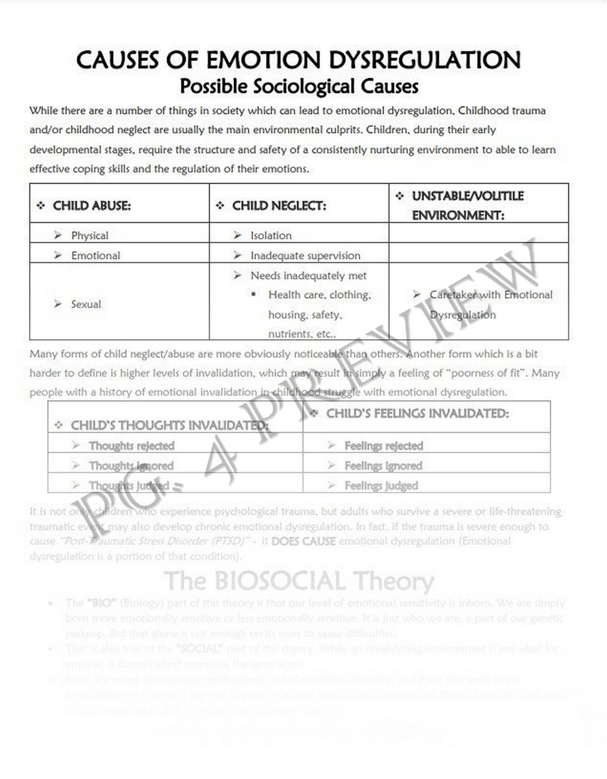 D.B.T. LESSON 3-1 / Emotion Regulation "what is EMOTION Dysregulation ...