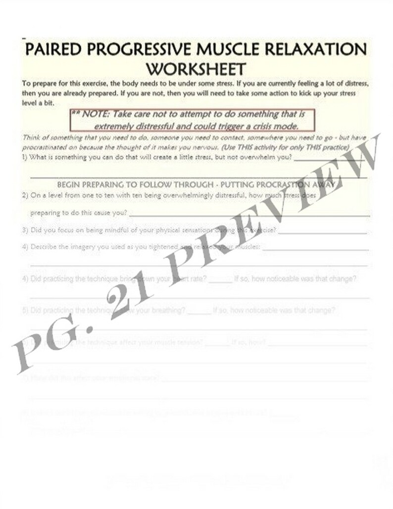 DBT LESSON 2-3 / Distress Tolerance T.I.P.P. Skills Worksheets and ...