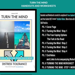 D.B.T. LESSON 2-14/ Distress Tolerance TURN the MIND Skill Worksheets ...