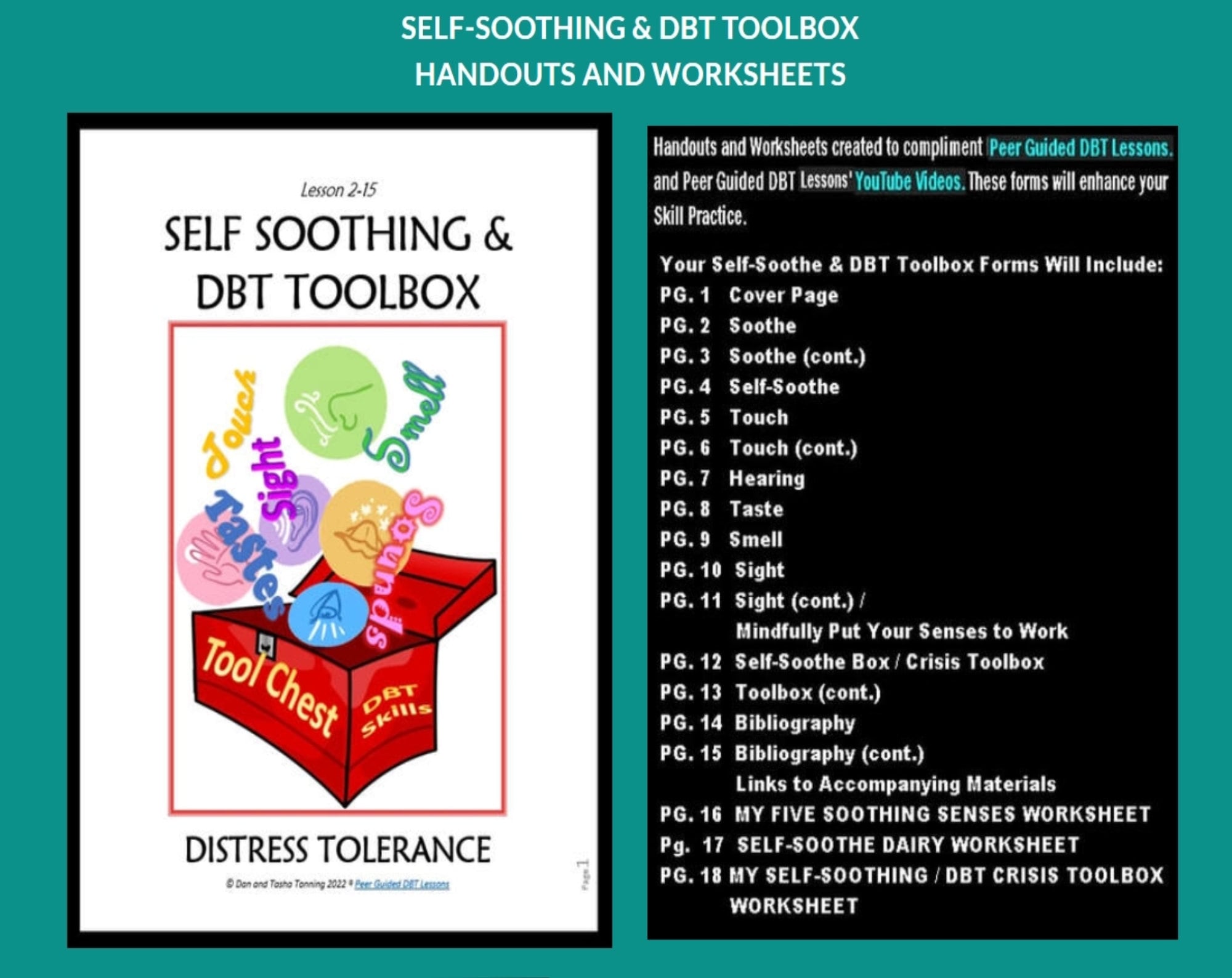 D.B.T. LESSON 2-15 / Distress Tolerance SELF-SOOTHE and Toolbox Skills ...