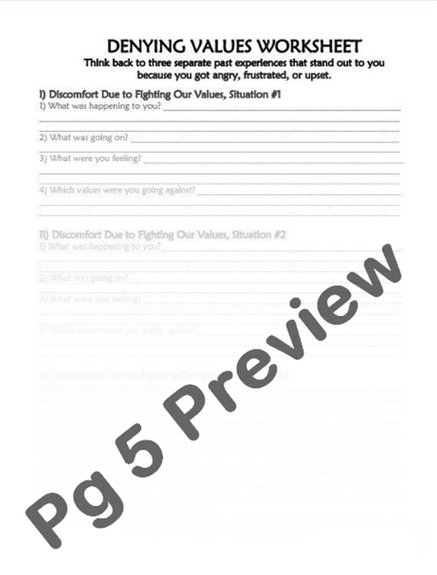 DBT LESSON 4-3 Prioritizing Values - Worksheets and Handouts (DBT Peer ...