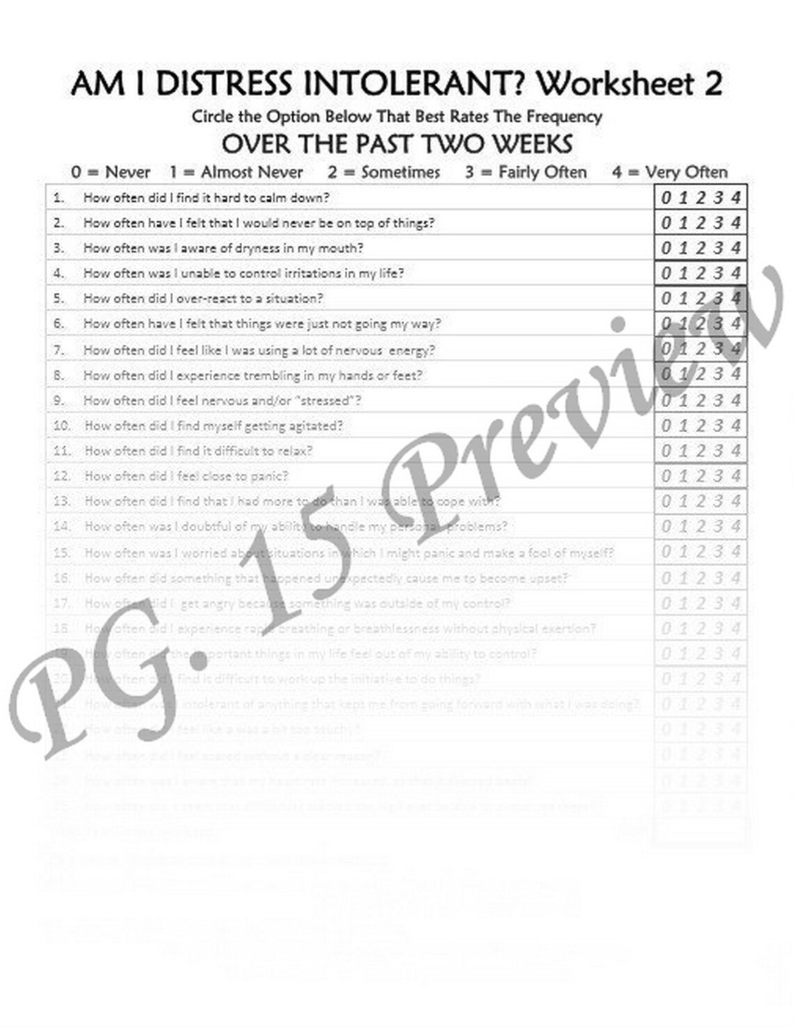DBT LESSON 2-1 / Intro to Distress Tolerance Worksheets and Handouts ...