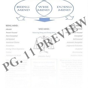 DBT LESSON 1-6 / Mindfulness Doing & Being Mind / Worksheet and ...