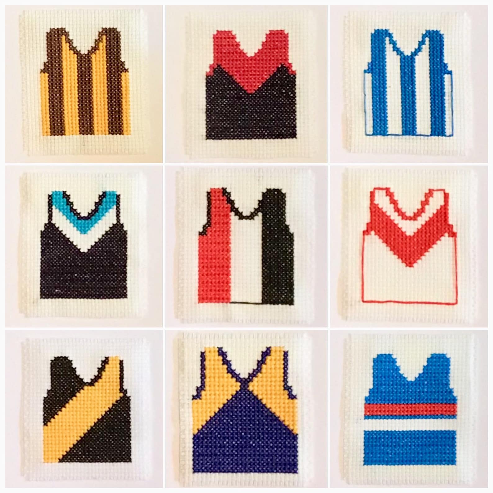 AFL Jumper Cross Stitch Patterns - Etsy