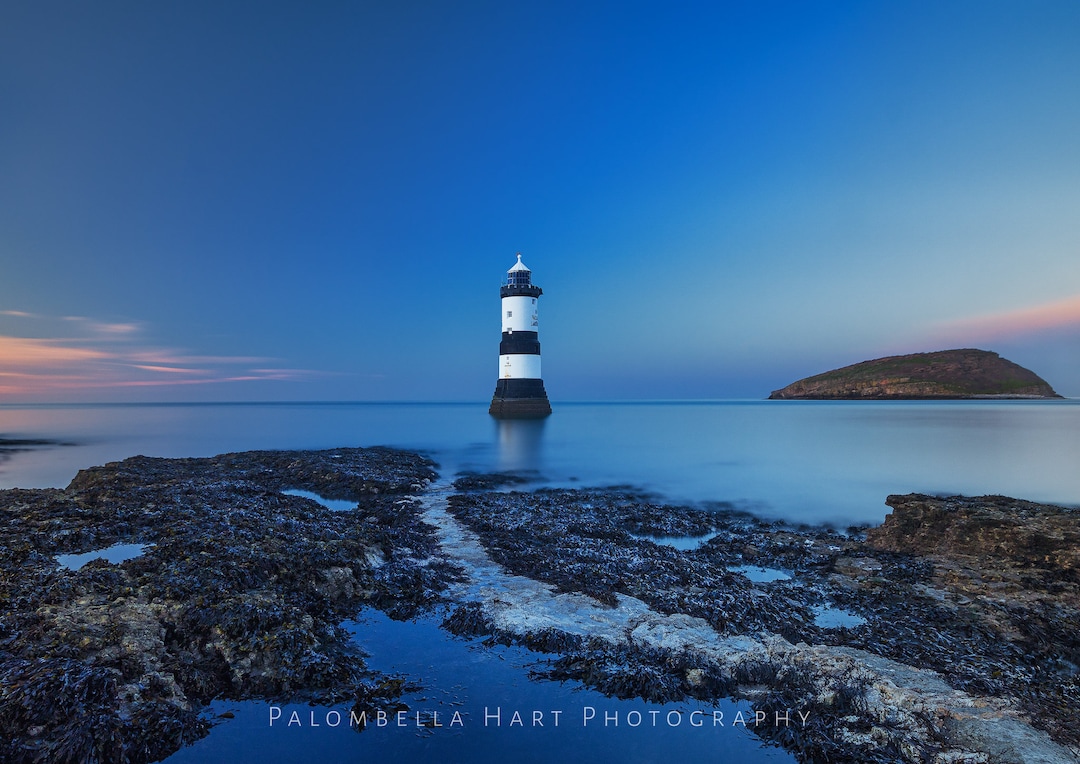 Sunset Penmon Point Trwyn Du Lighthouse North Wales Landscape - Etsy UK