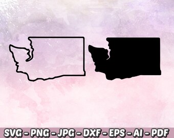 Washington outline | Etsy