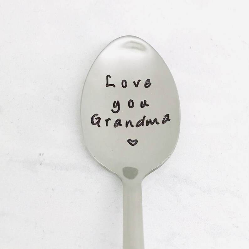 Love You Grandma, Hand Stamped Custom Spoon, Mothers Day Gift, Coffee ...