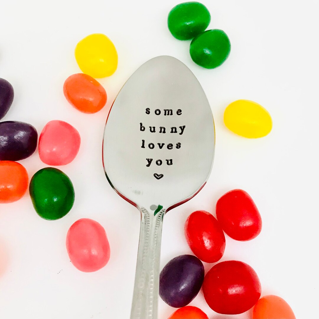 Stamped Cereal Spoon, Ice Cream Spoon, Coffee Spoon, Some Bunny Loves ...