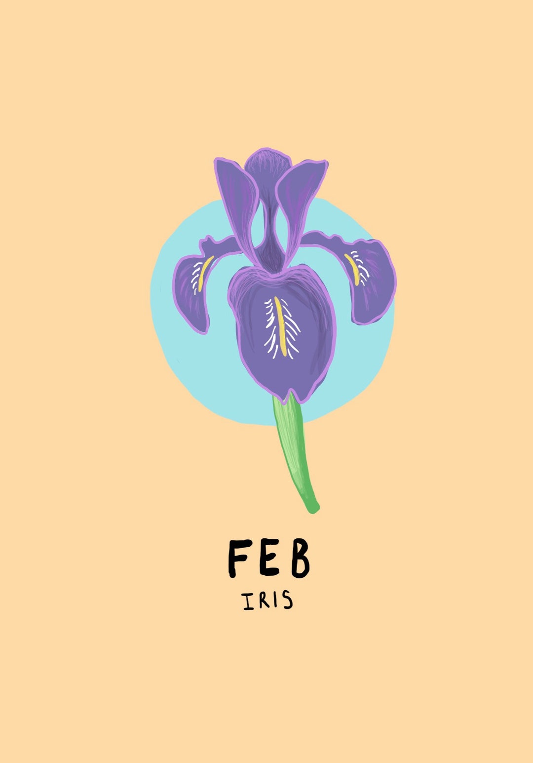 February Birthday Card - Etsy