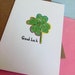 4 Leaf Clover Good Luck Card. Lucky Charm. Good Luck. Cute - Etsy