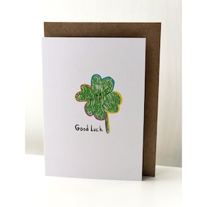 4 Leaf Clover Good Luck Card. Lucky Charm. Good Luck. Cute - Etsy